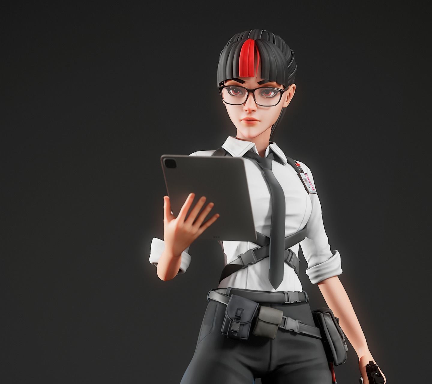 Stylized Strictly Dressed Girl Character 3D model | CGTrader