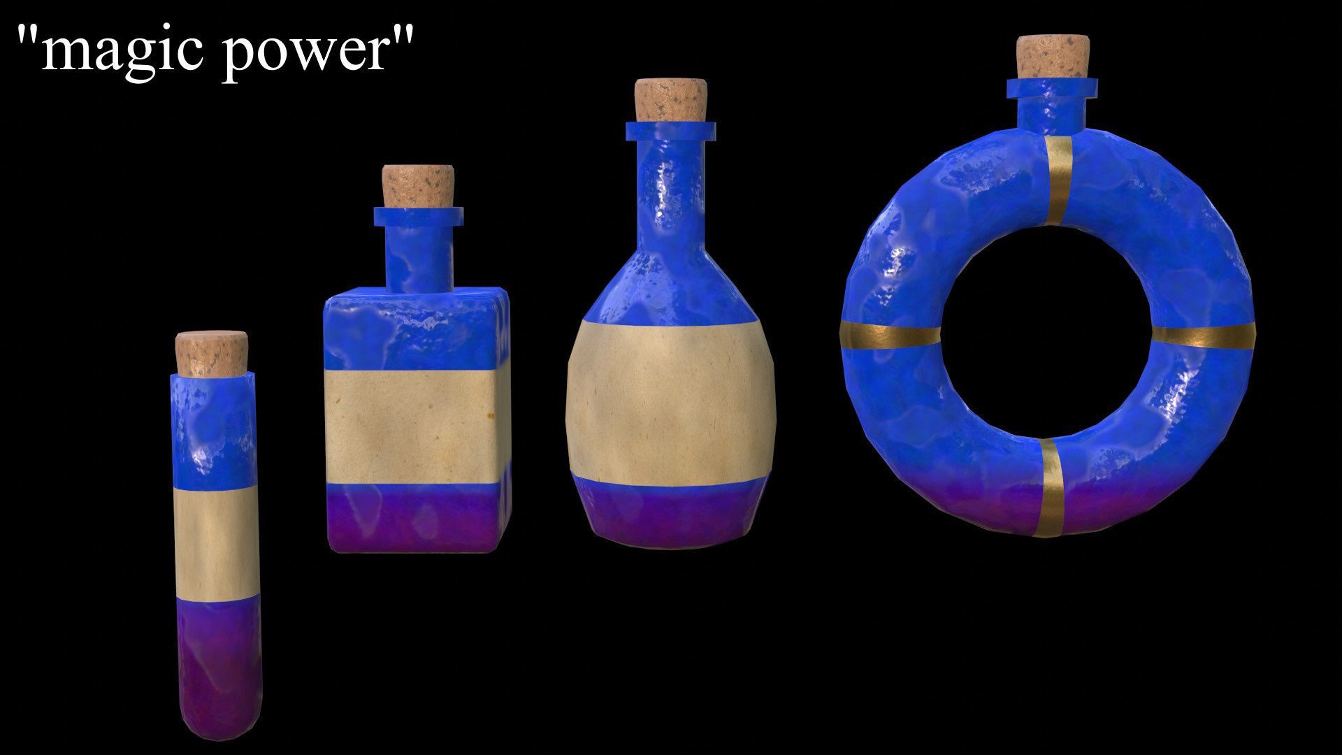 3D model Stylized RPG Magic Potions VR / AR / low-poly | CGTrader