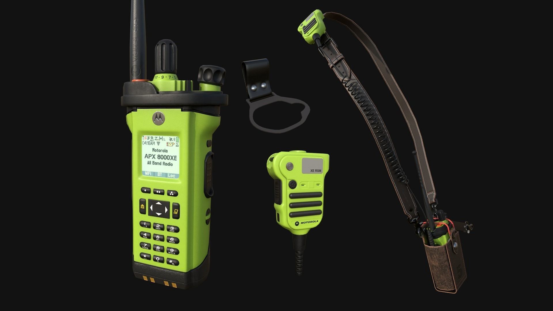 3D model Motorola APX8000XE Radio and strap VR / AR / low-poly | CGTrader