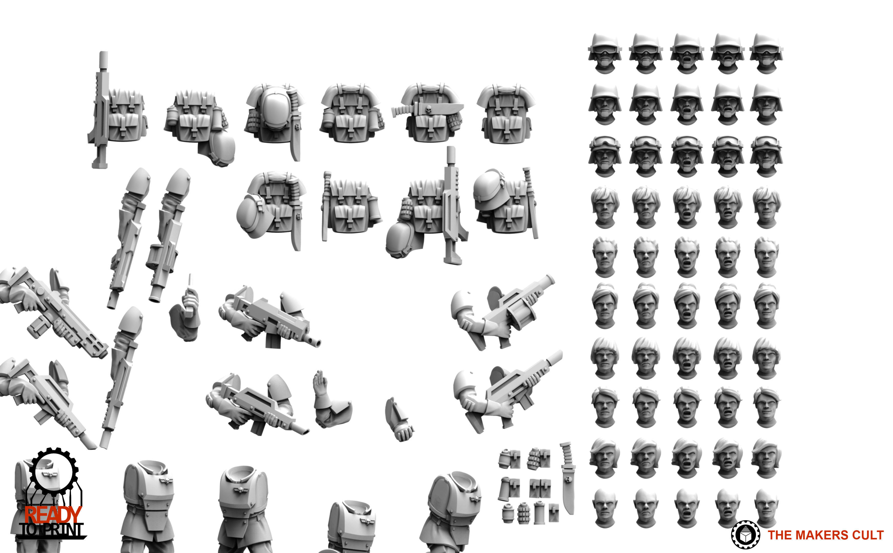 Universal Guard - Female Infantry Builder 3D model 3D printable | CGTrader