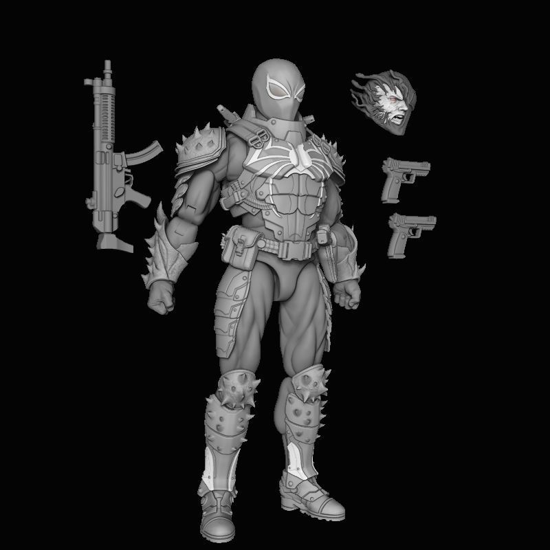 AGENT VENOM HEAD ARMOR AND GUNS 3D model | CGTrader