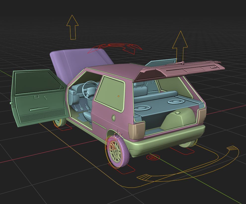 3D model UNO MILLE SMART 2001 - RIGGED CAR MODEL VR / AR / low-poly ...