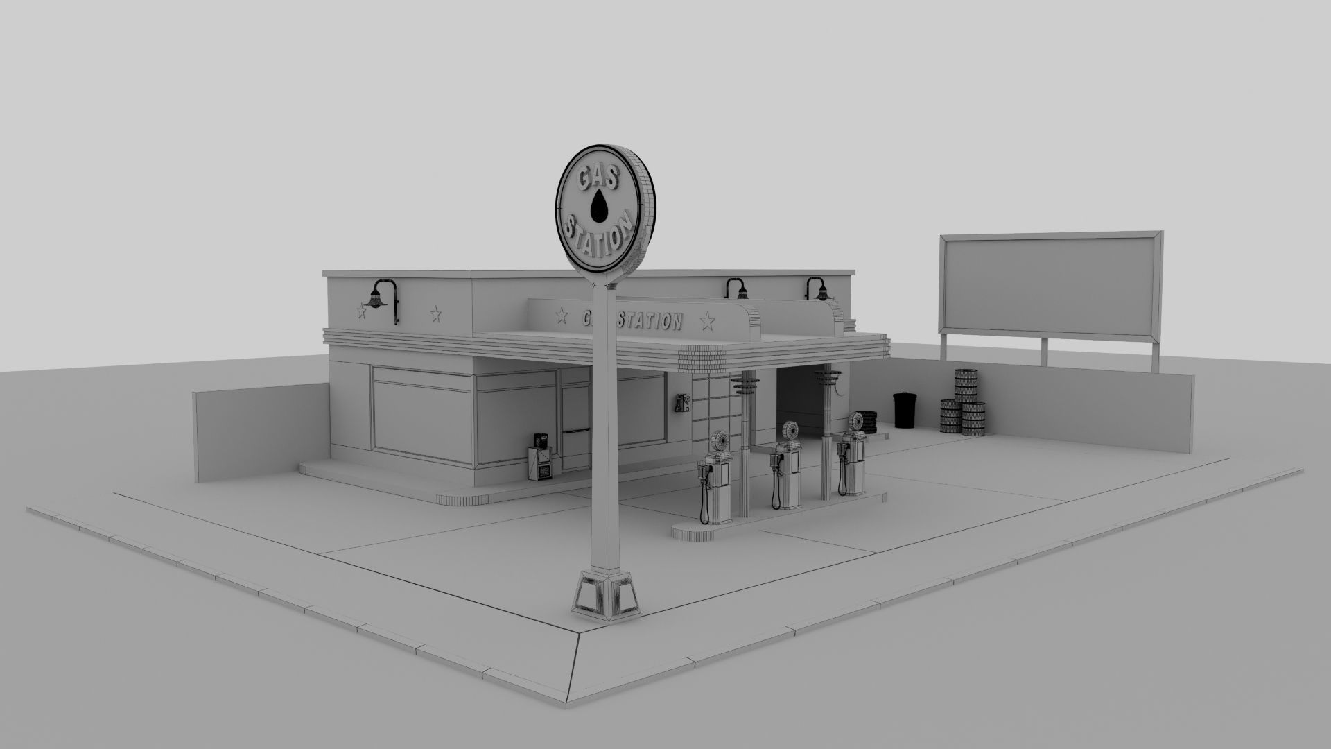 GAS STATION 3D model | CGTrader