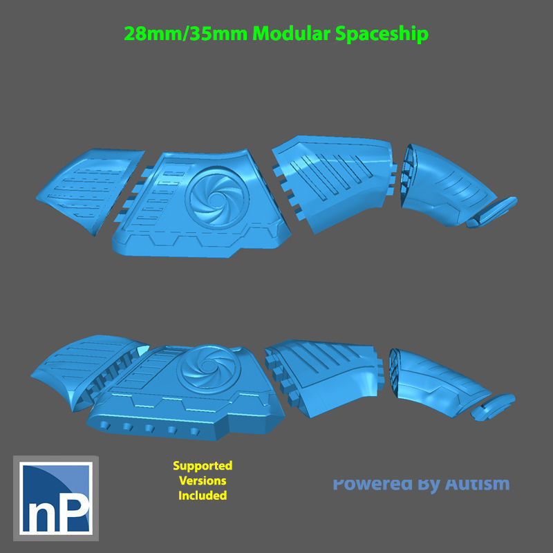 Modular Spaceship for Tabletop Wargames free 3D model 3D printable ...