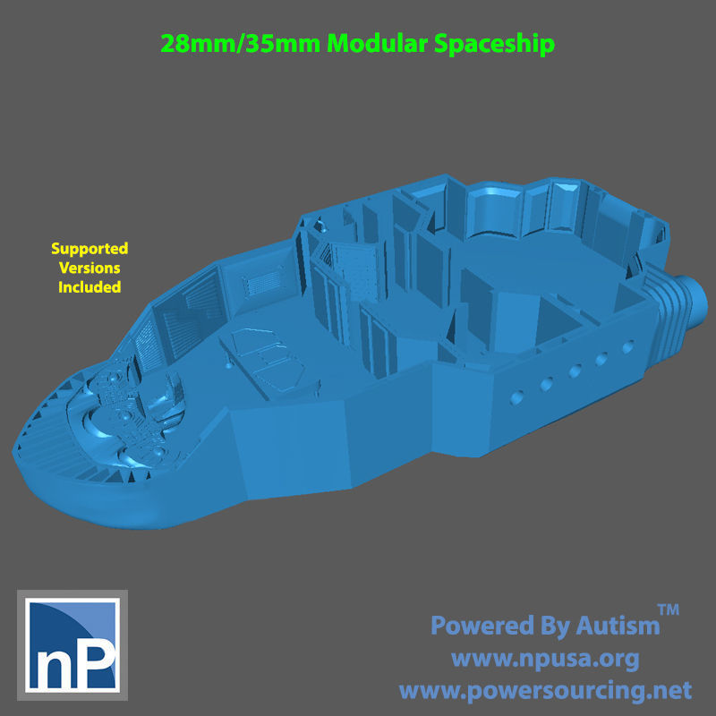 Modular Spaceship for Tabletop Wargames free 3D model 3D printable ...
