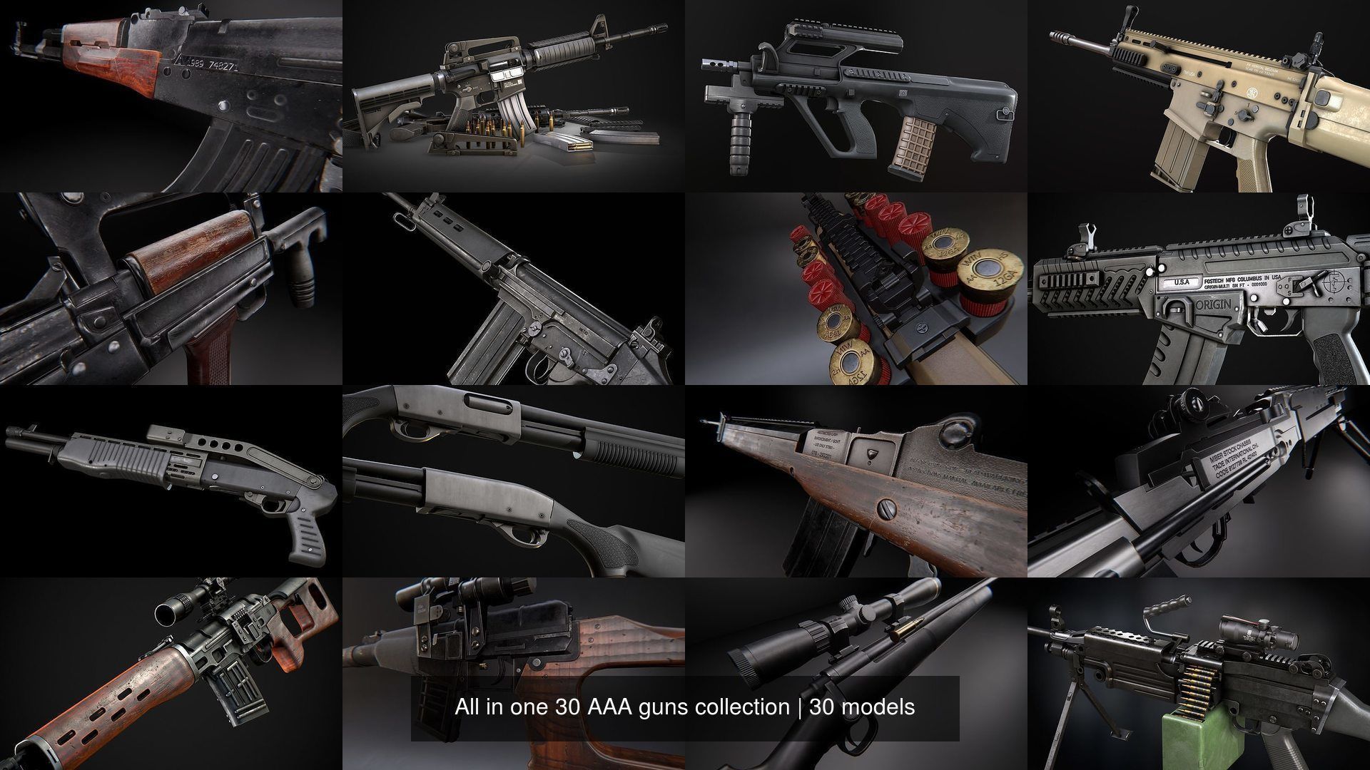 All in one 30 AAA guns collection VR / AR / low-poly | CGTrader