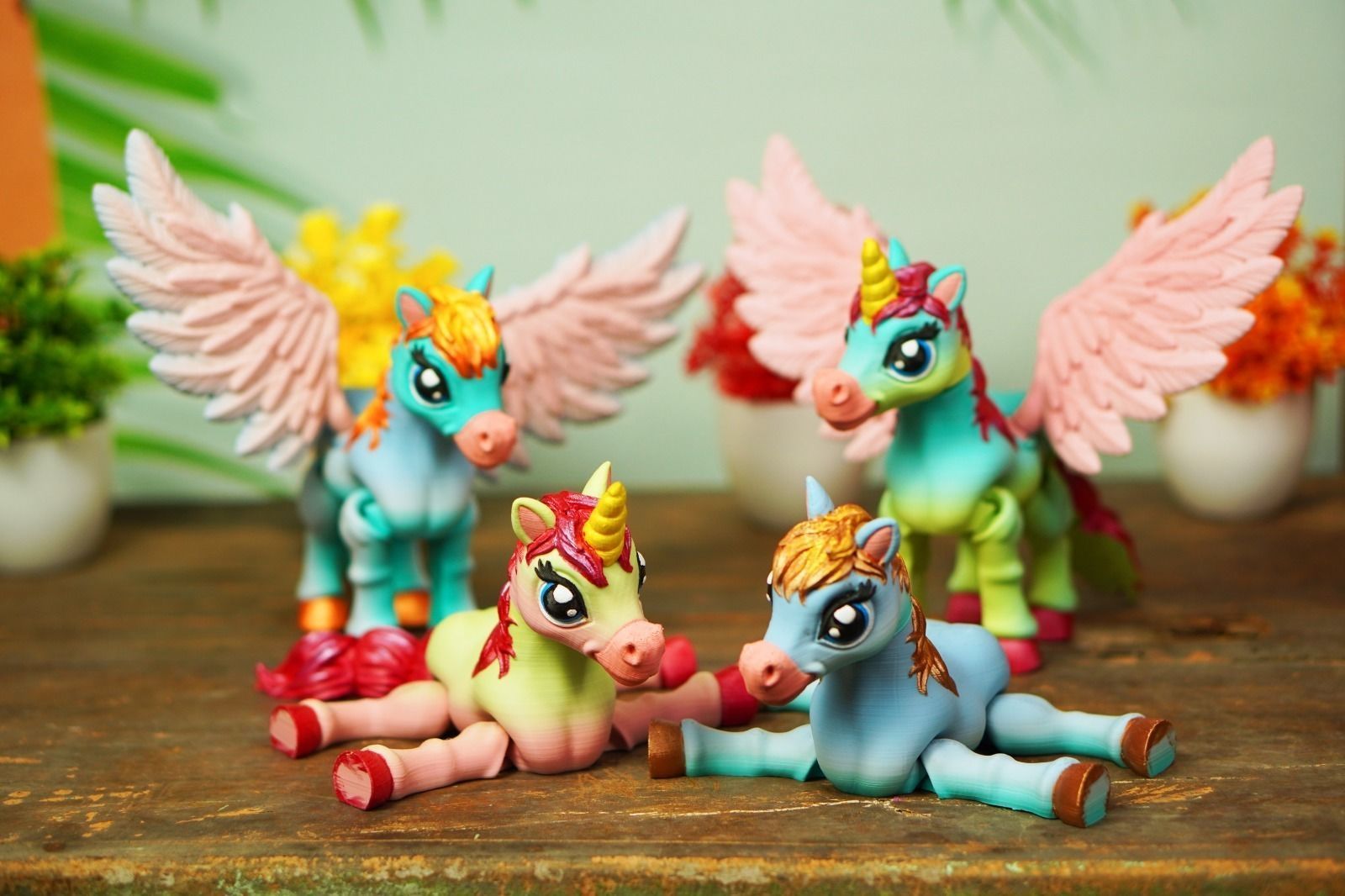 CUTE FLEXI ALICORN PEGASUS ALICORN AND HORSE 3D model 3D printable ...