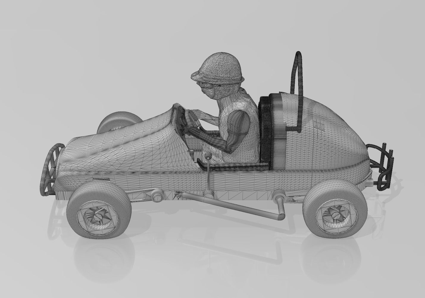 The silver Flash midget racer ready to print 3D model 3D printable ...