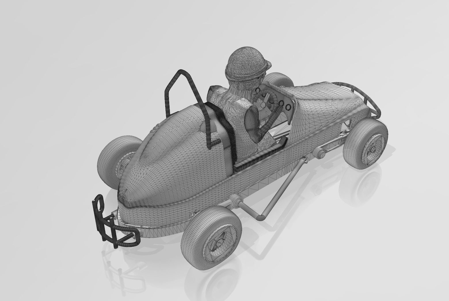 The silver Flash midget racer ready to print 3D model 3D printable ...