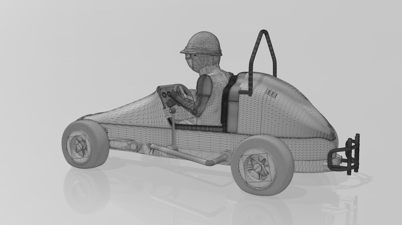 The silver Flash midget racer ready to print 3D model 3D printable ...