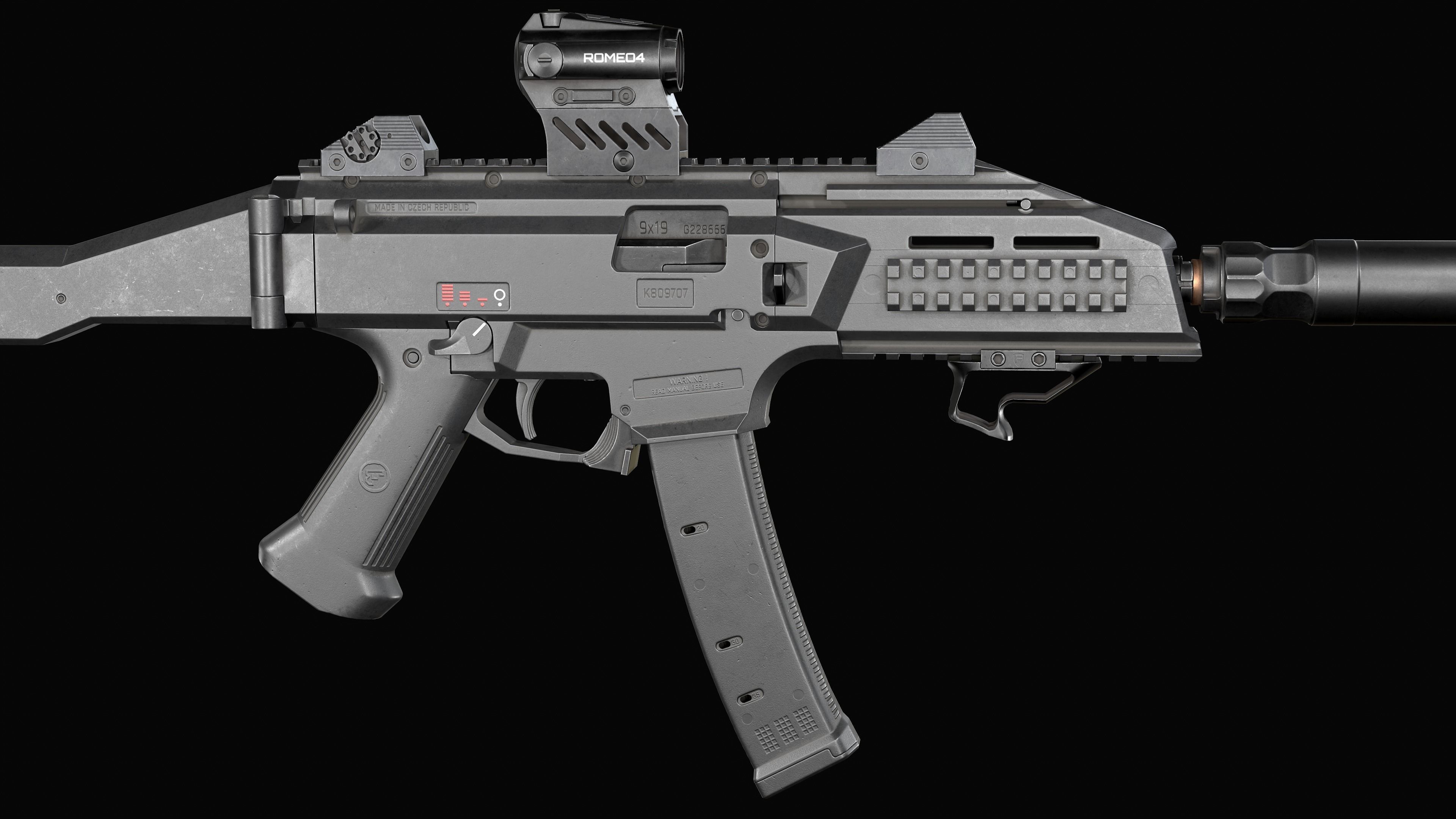 3D model Tactical Modular SMG CZ Scorpion EVO 3 A1 VR / AR / low-poly ...