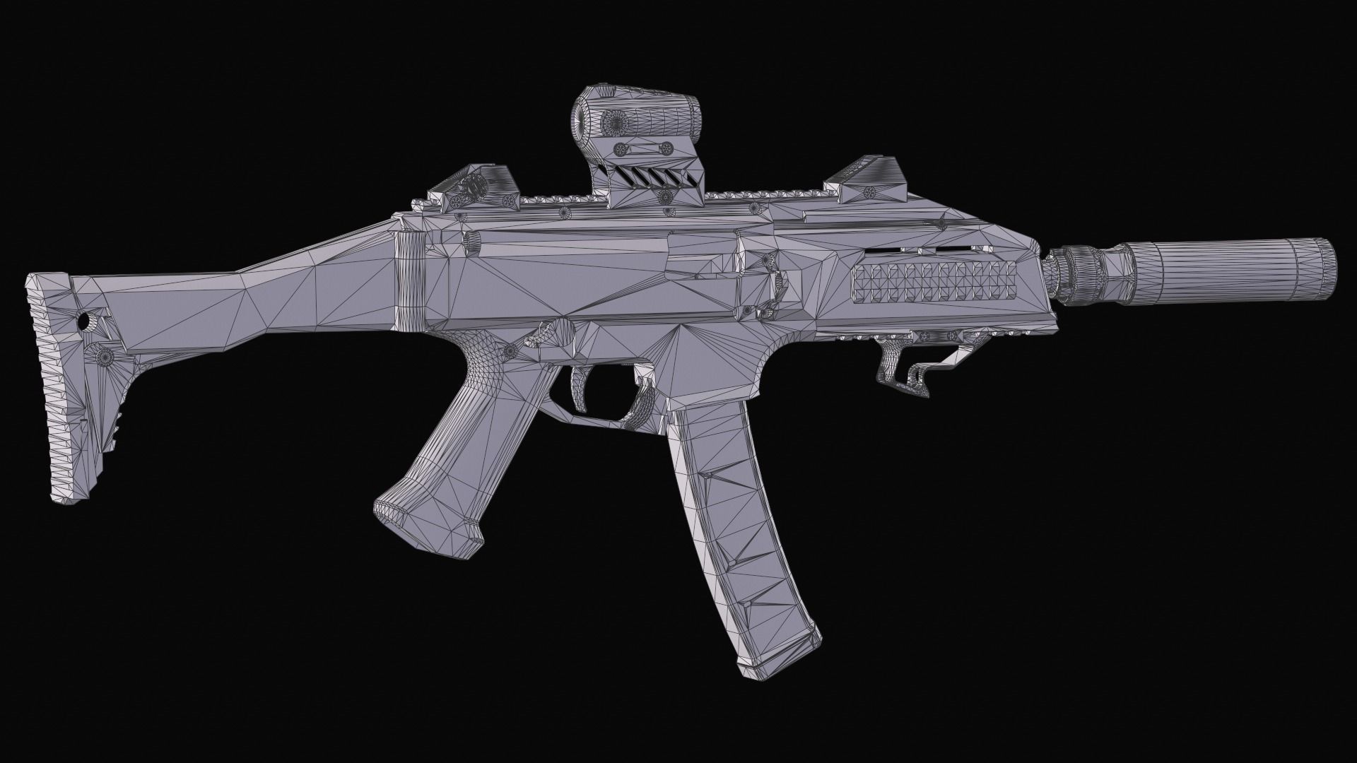 3D model Tactical Modular SMG CZ Scorpion EVO 3 A1 VR / AR / low-poly ...