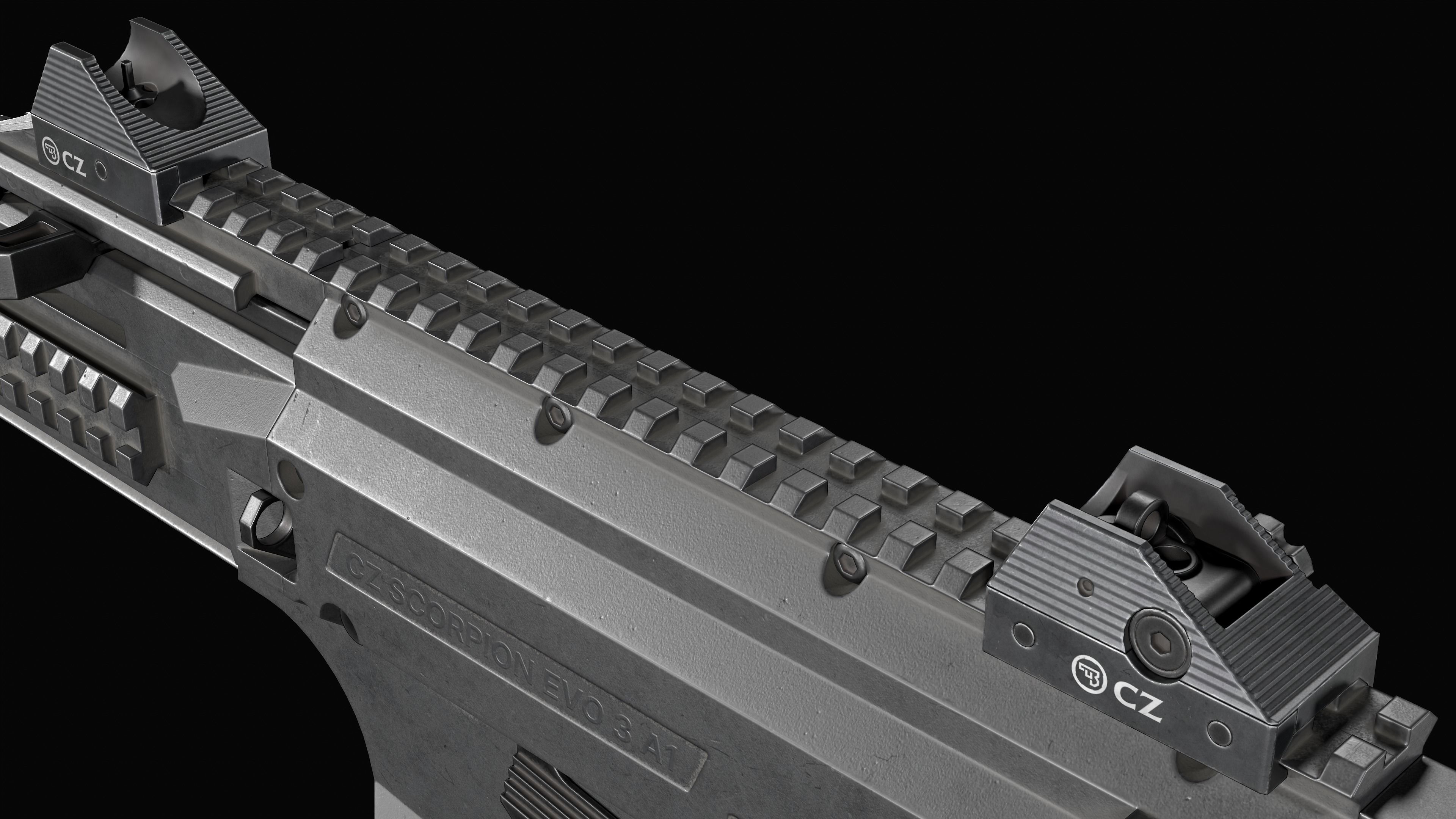 3D model Tactical Modular SMG CZ Scorpion EVO 3 A1 VR / AR / low-poly ...