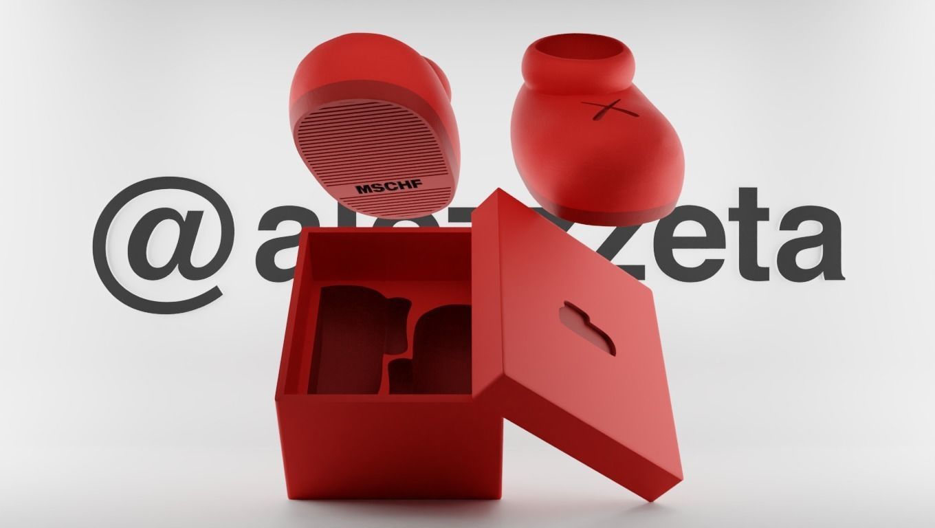 Kaws Shoes Mschf - Box for Print 3D model 3D printable | CGTrader
