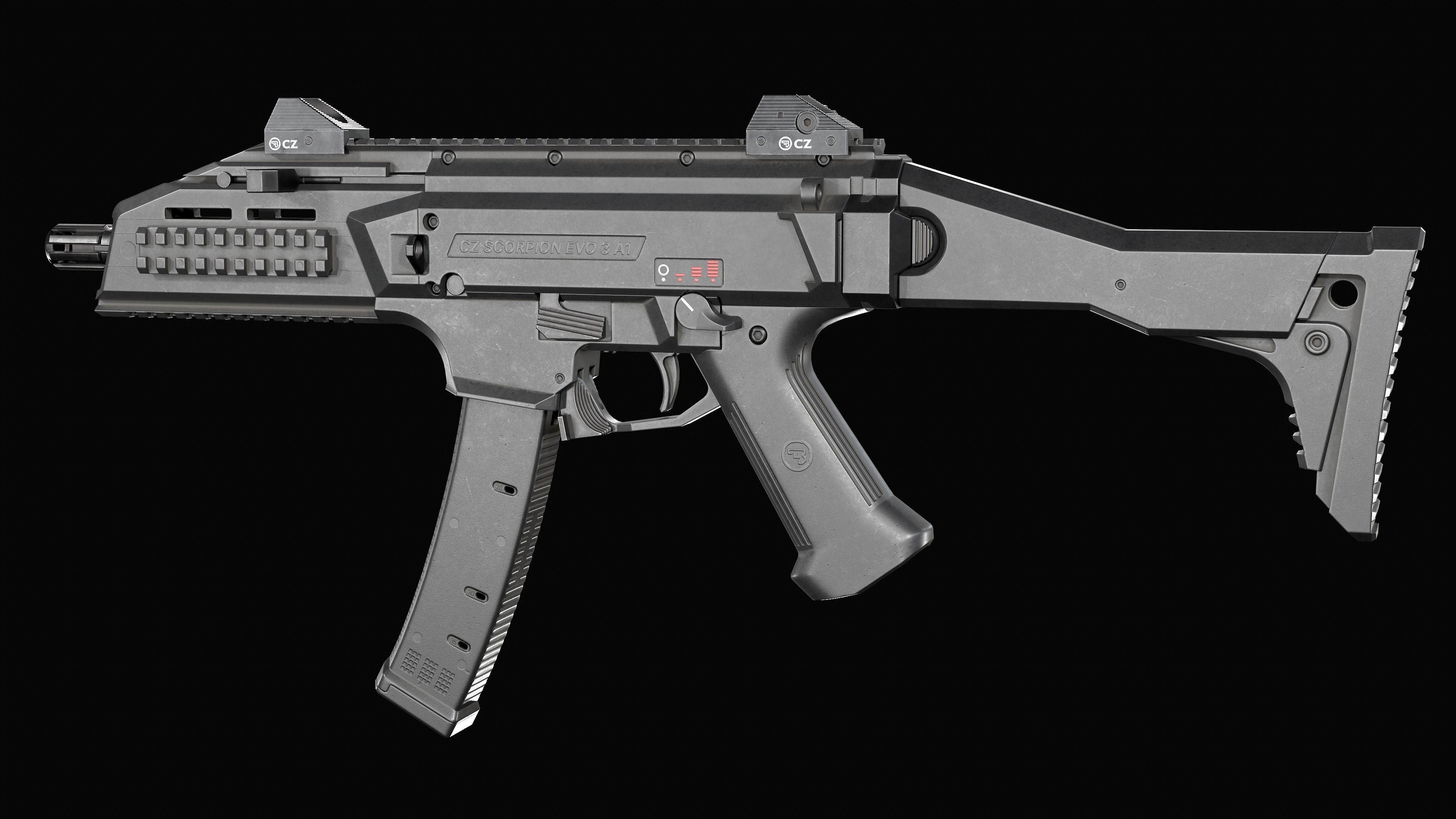 3D model Modular SMG CZ Scorpion EVO 3 A1 VR / AR / low-poly | CGTrader