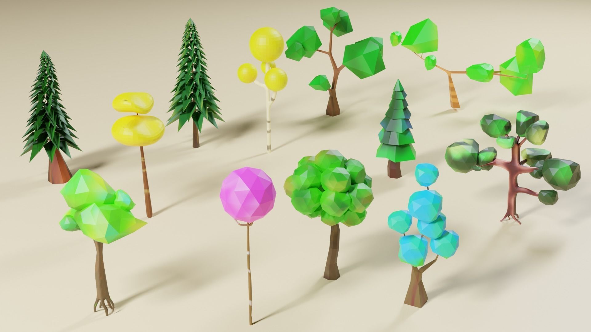 Low-Poly Forest-vol1 free VR / AR / low-poly 3D model | CGTrader