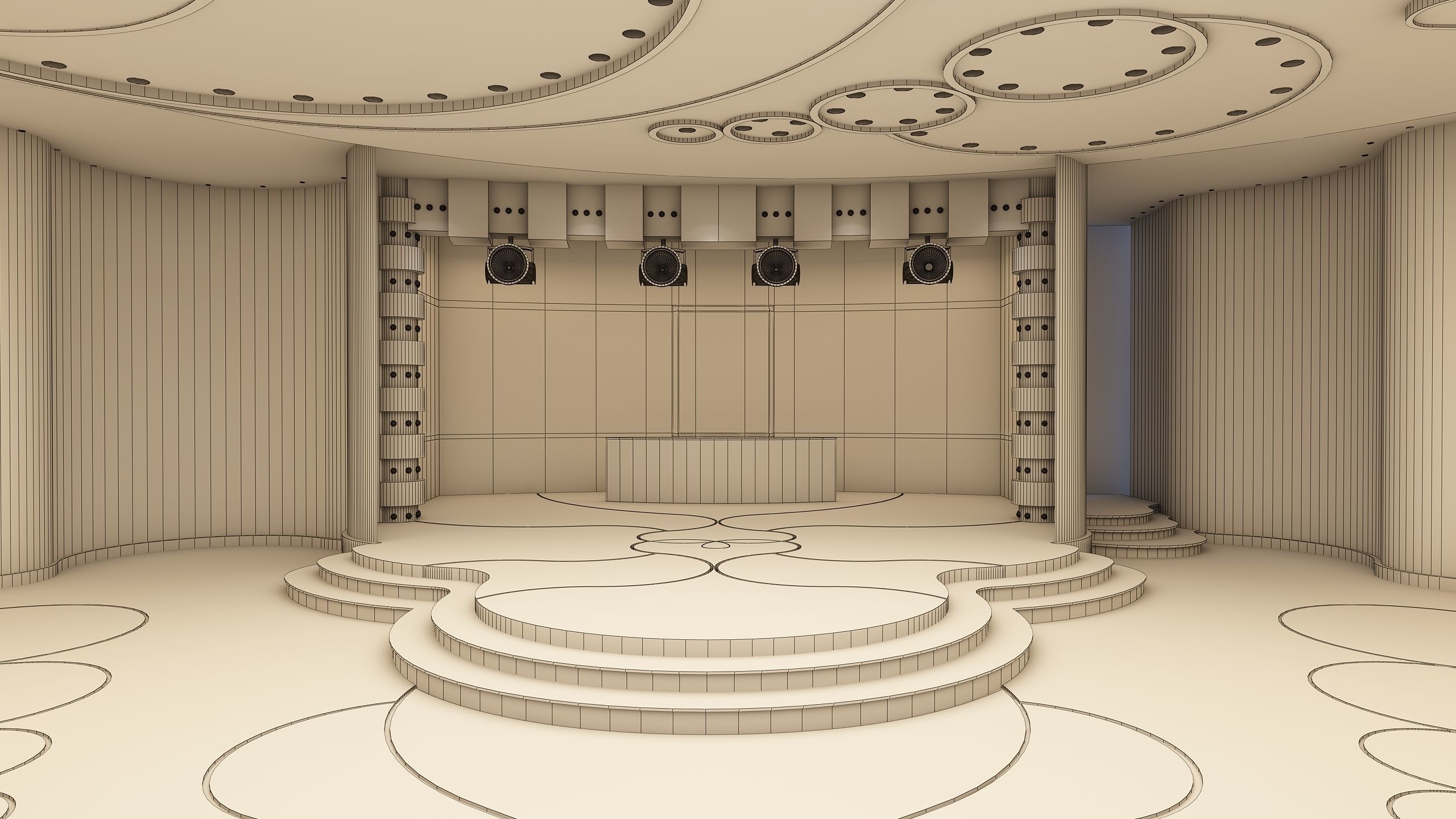 3D model 0187 - Night Club 3D Hall - 2D Drawings VR / AR / low-poly ...