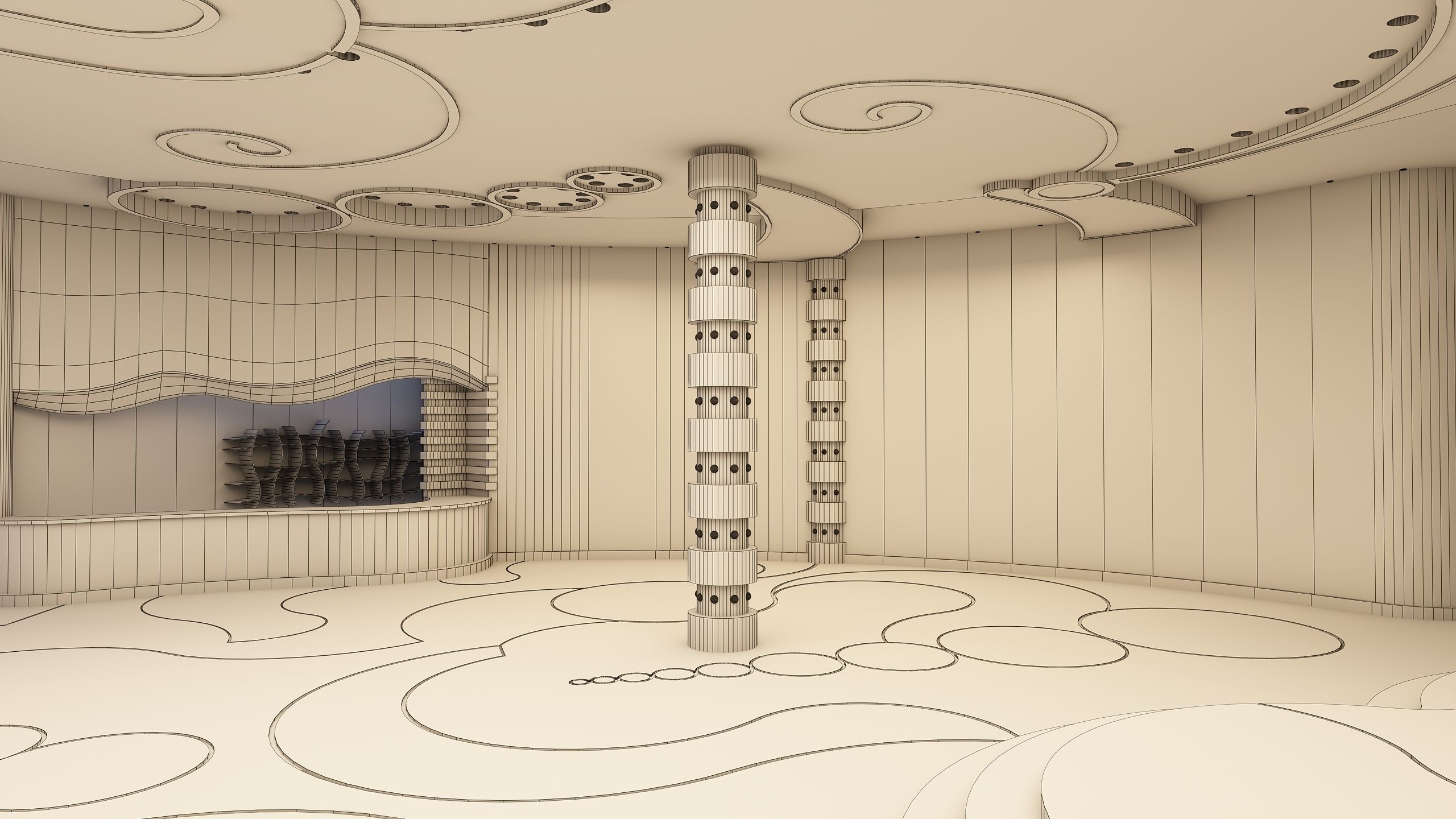 3D model 0187 - Night Club 3D Hall - 2D Drawings VR / AR / low-poly ...