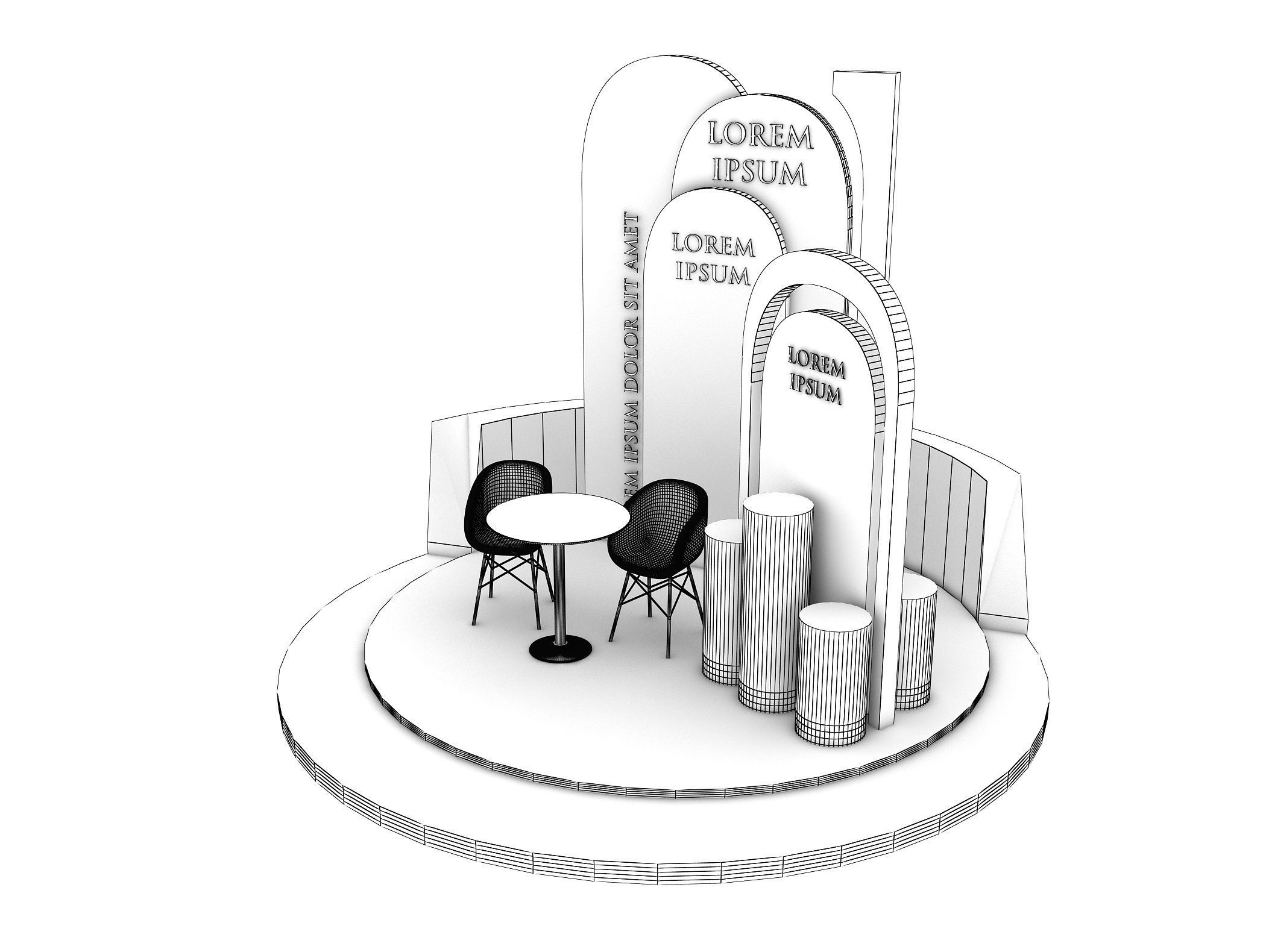 Booth Display 3D model 16m2 3D model | CGTrader