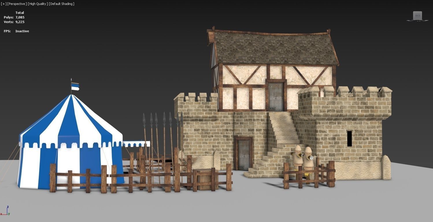 3D model Medieval Barracks VR / AR / low-poly | CGTrader