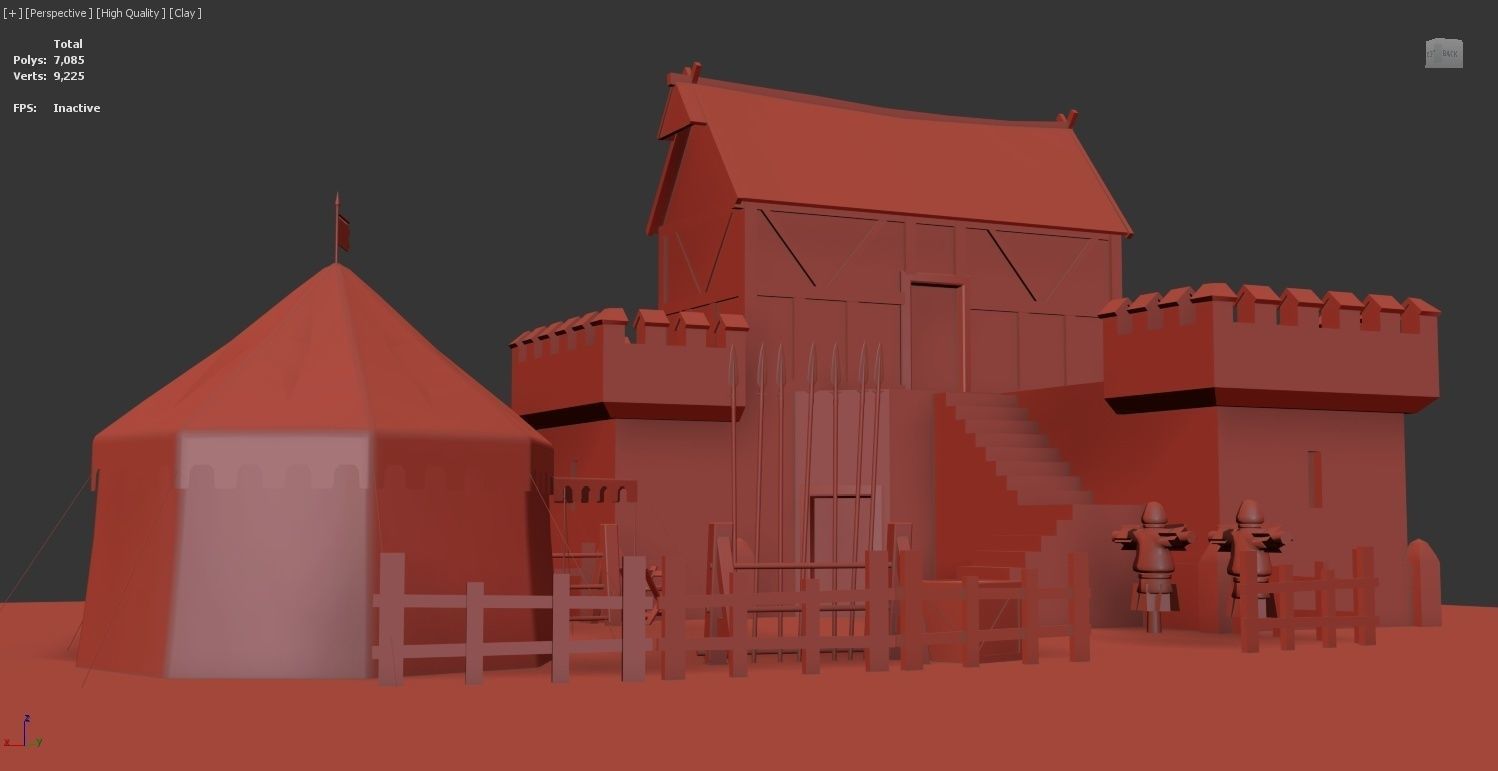 3D model Medieval Barracks VR / AR / low-poly | CGTrader