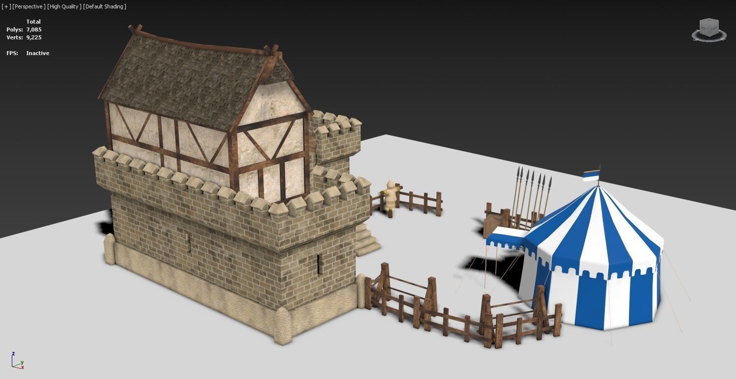 3D model Medieval Barracks VR / AR / low-poly | CGTrader
