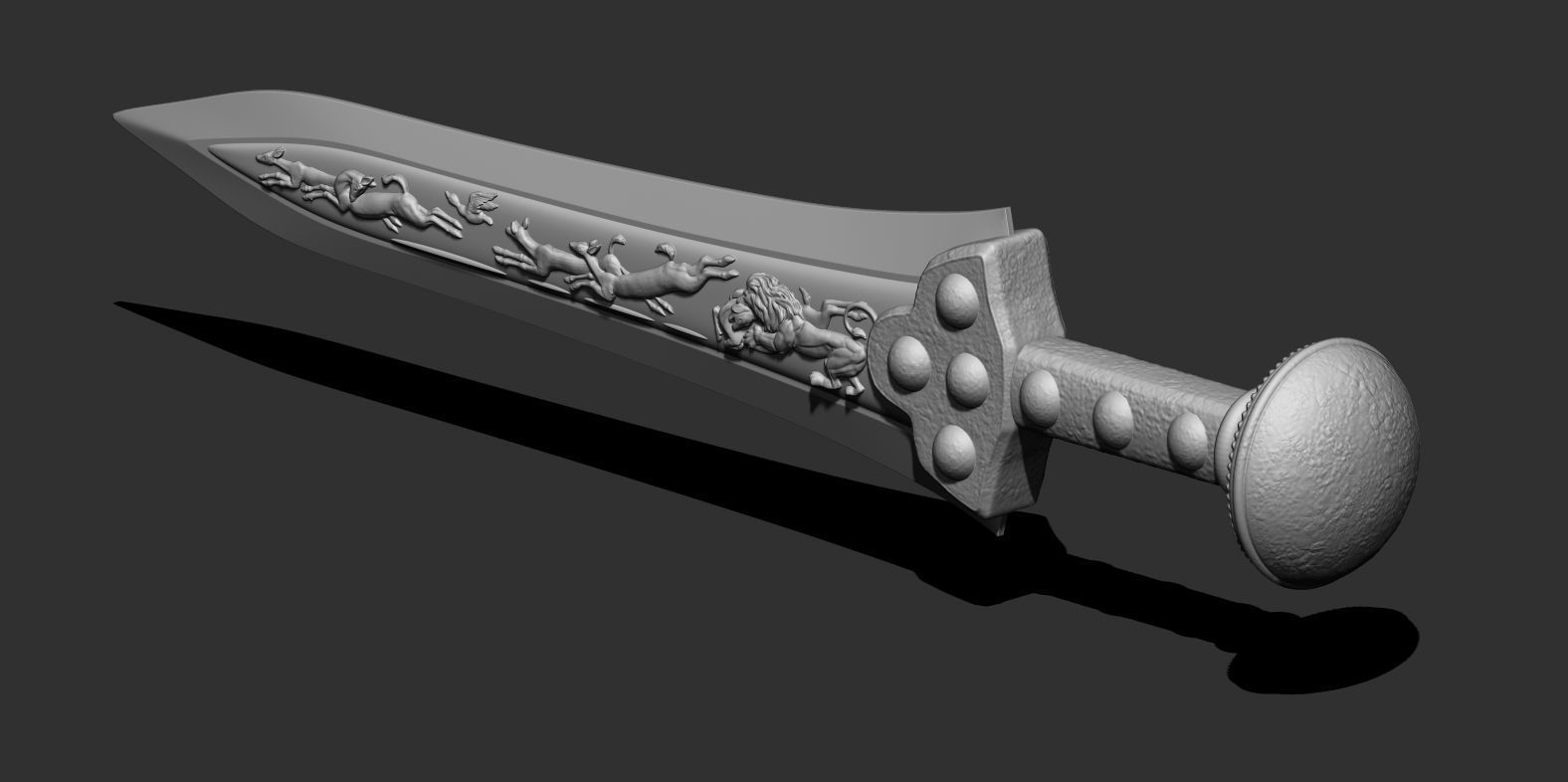 Mycenaean Lion Hunt Dagger 3D model 3D printable | CGTrader