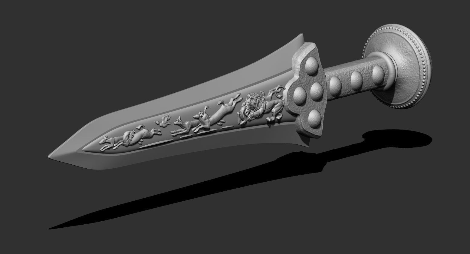 Mycenaean Lion Hunt Dagger 3D model 3D printable | CGTrader