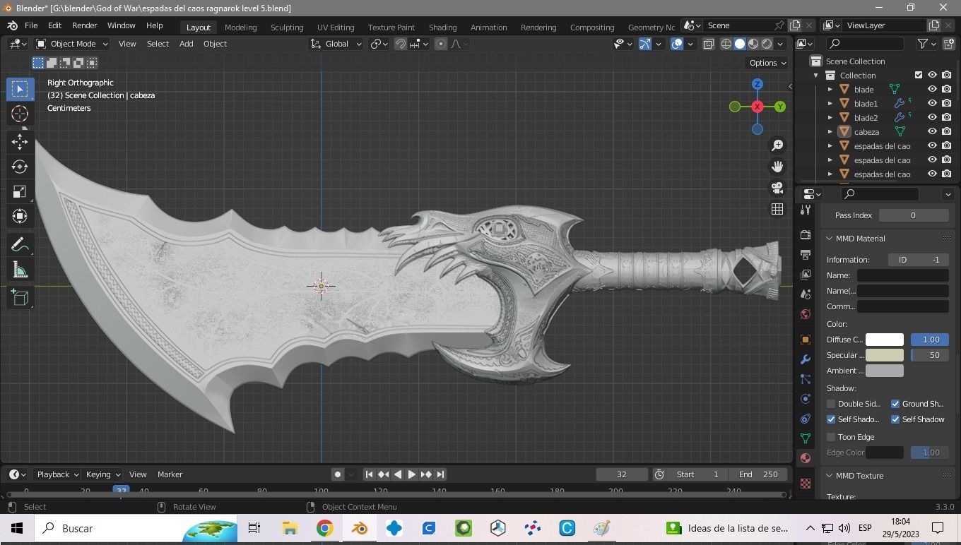 God Of War Ragnarok Blades Of Chaos lv5 3d print 3D model 3D printable ...