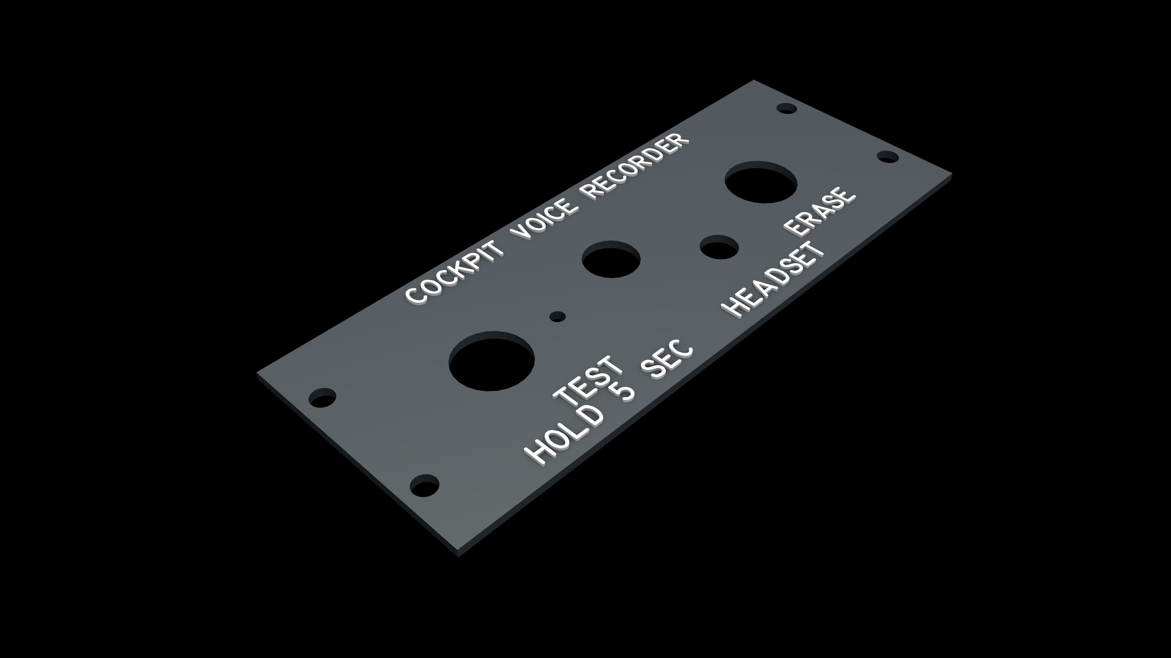 BOEING 737 OVERHEAD - VOICE RECORDER PANEL 3D model 3D printable | CGTrader