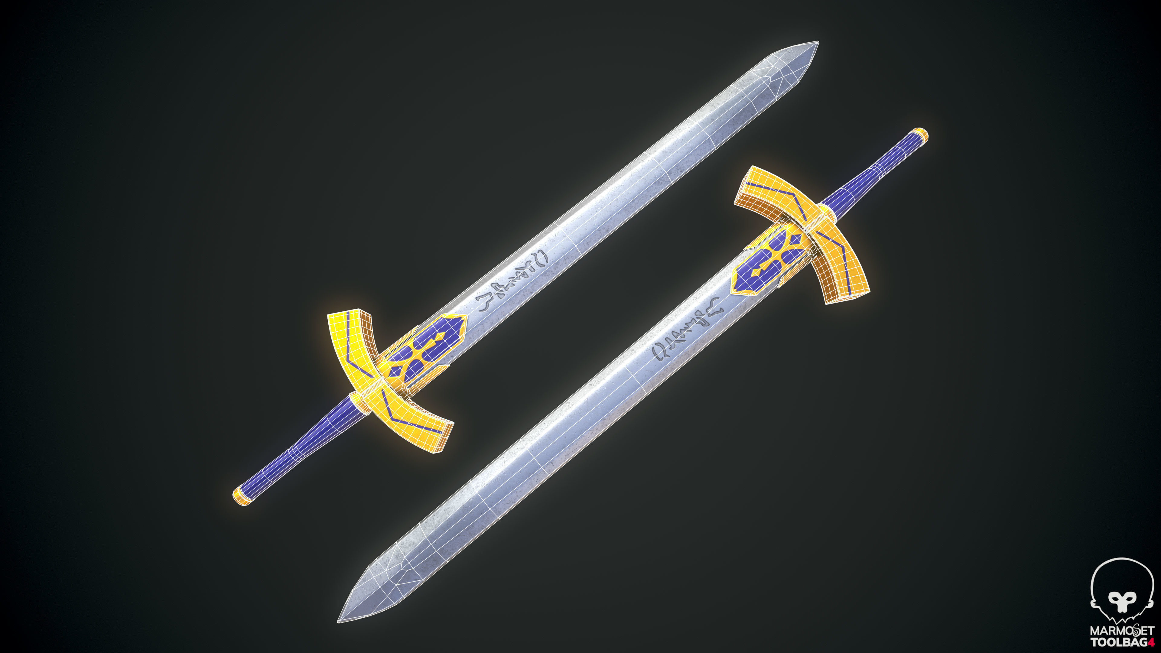 Artoria Pendragon Excalibur Low Poly free VR / AR / low-poly 3D model ...