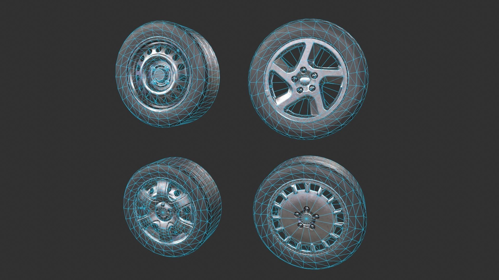 3D model Various Car Tires VR / AR / low-poly | CGTrader