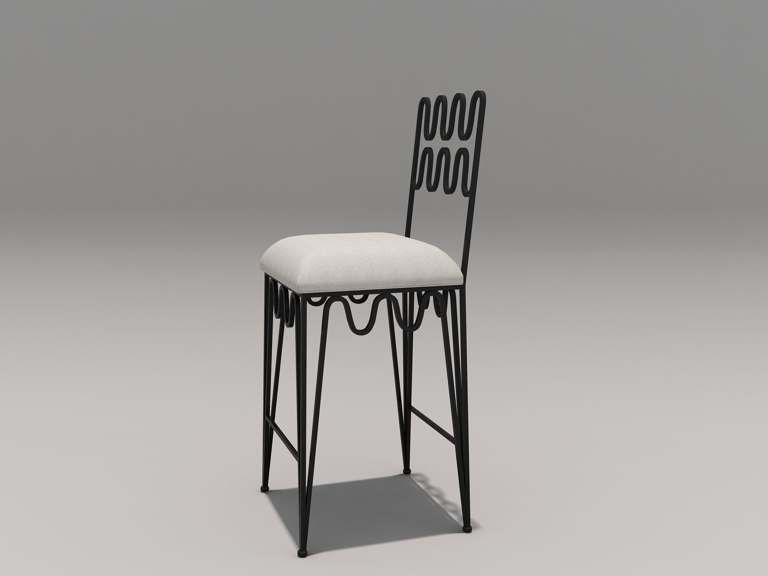 Wave Counter stool 3D model 3D printable | CGTrader