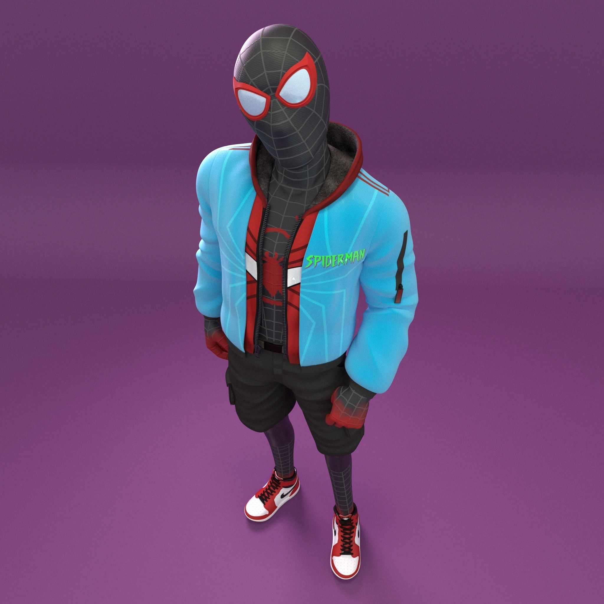 Miles Morales - Spider Man Action to Animated Maya Rig 3D Model 3D ...