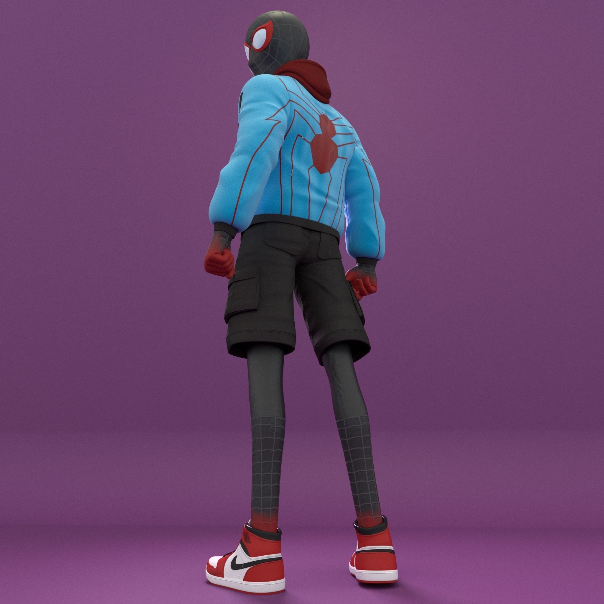 Miles Morales - Spider Man Action to Animated Maya Rig 3D Model 3D ...