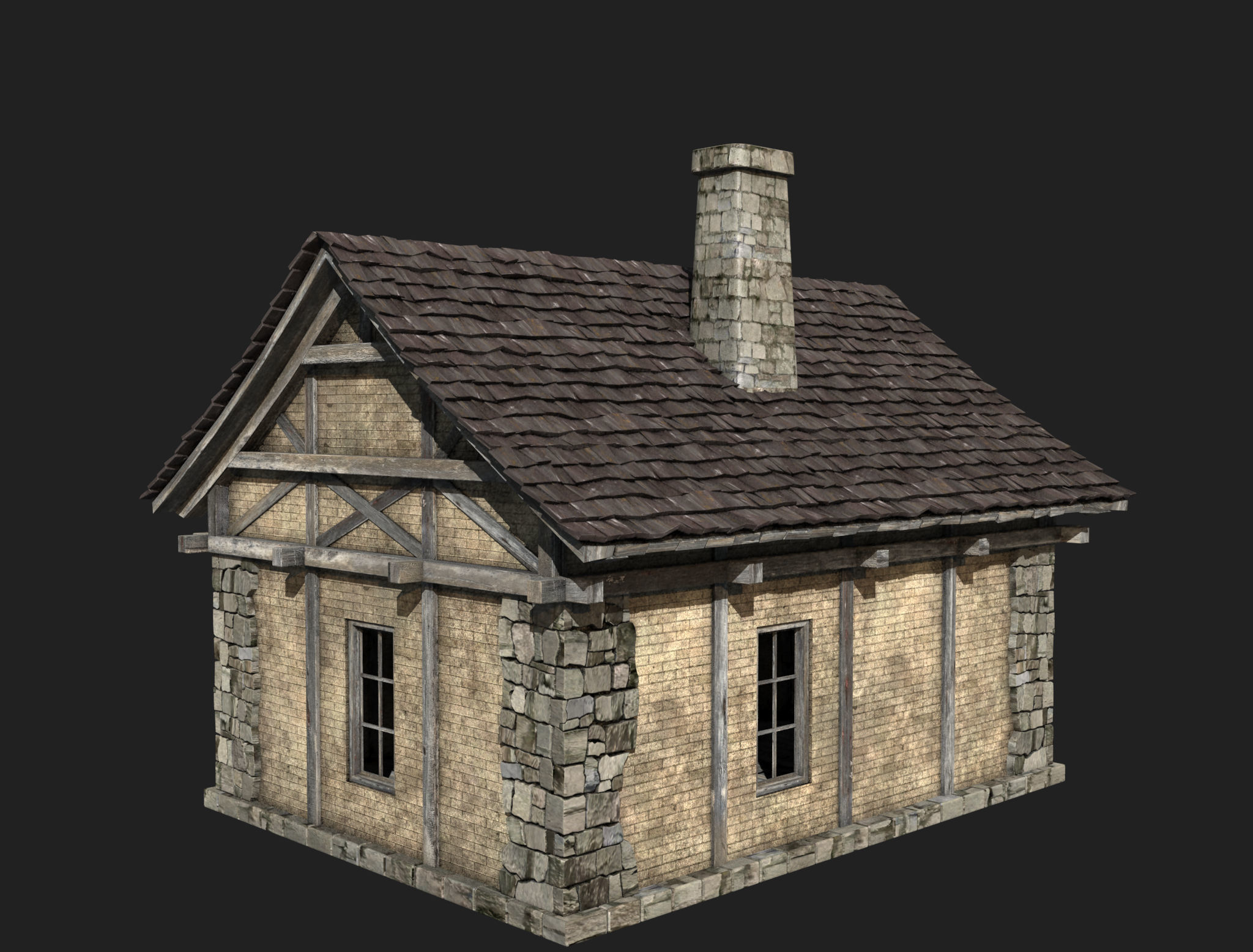 3D model FANTASY MEDIEVAL HOUSE HUT BUILDING CITY TOWN VILLAGE ...