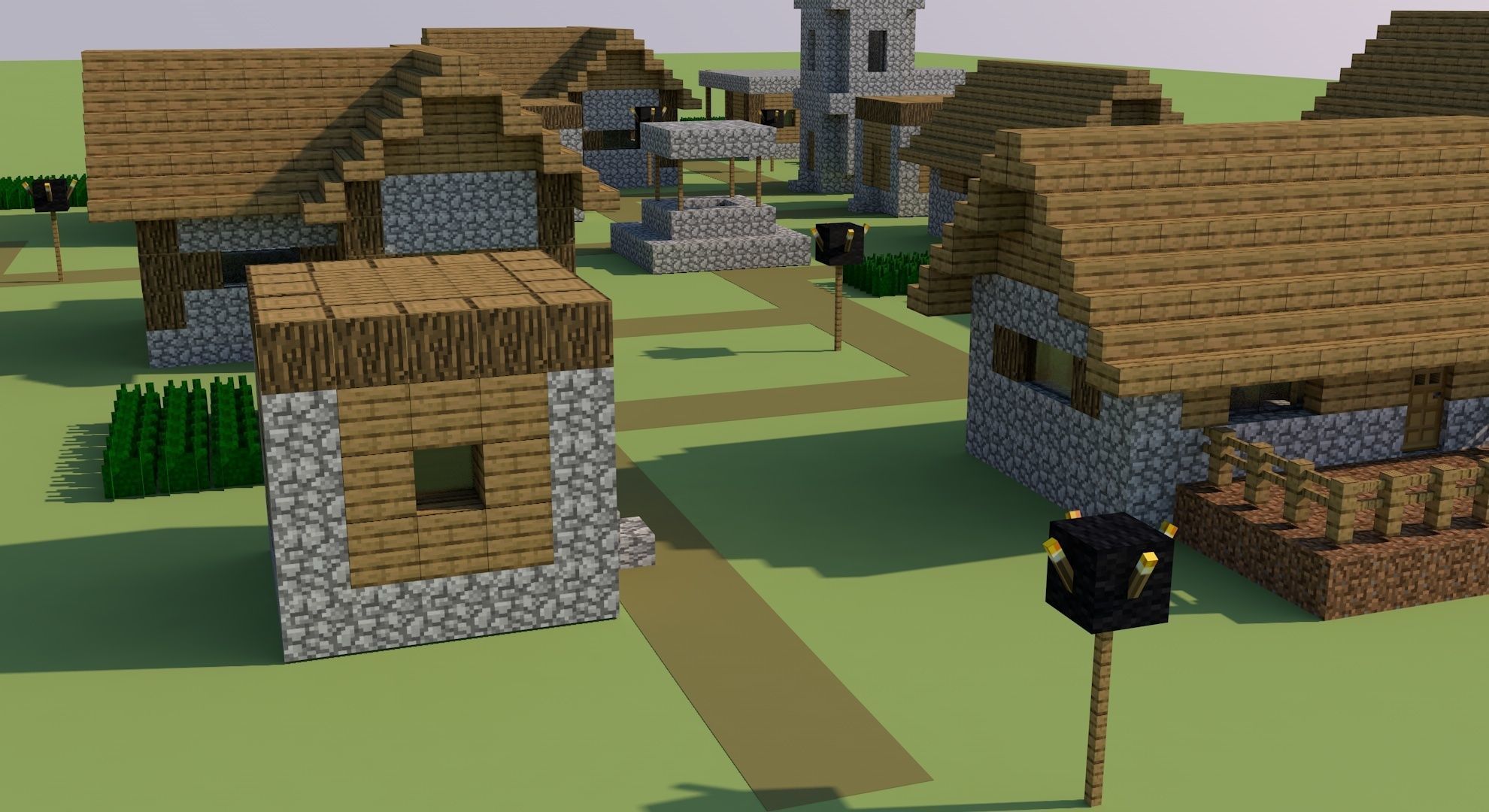 3D model Minecraft Villager Village VR / AR / low-poly | CGTrader