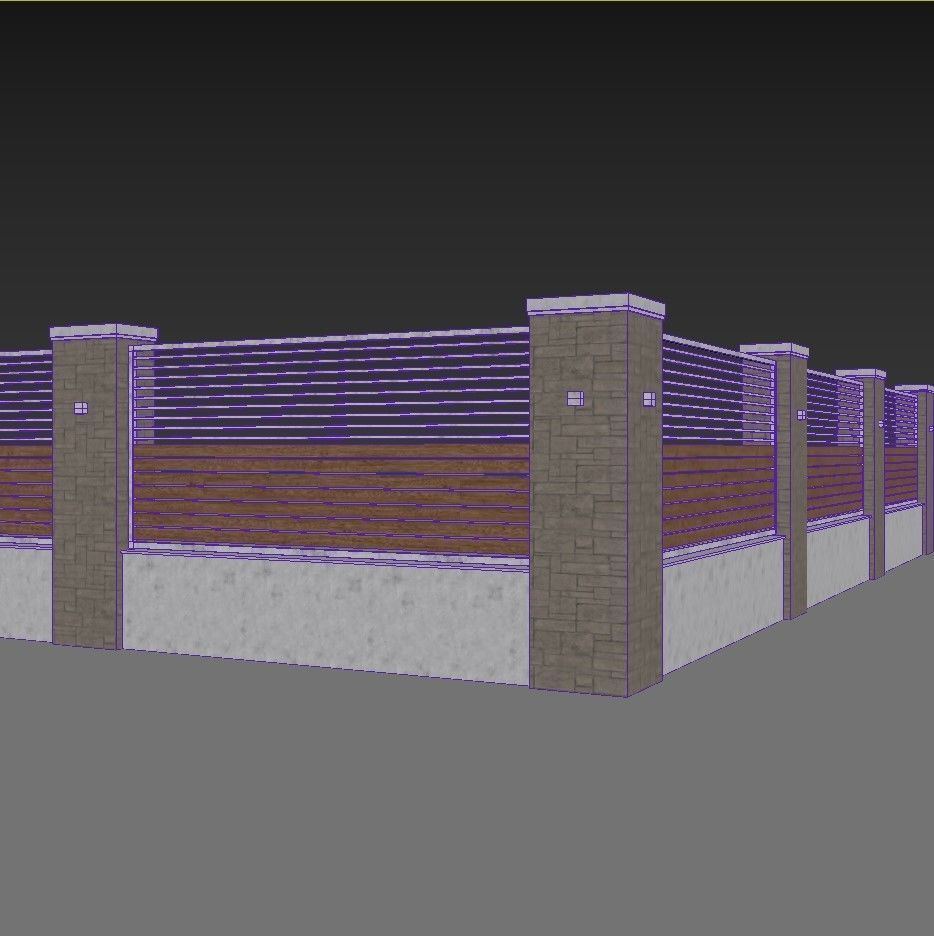 Modern fencing 3D model | CGTrader