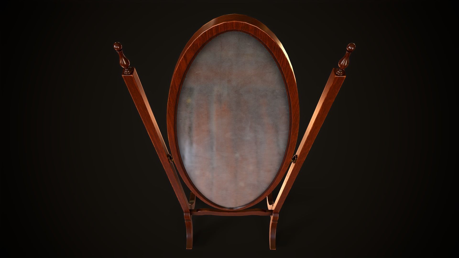 3D model Vintage big mirror VR / AR / low-poly | CGTrader