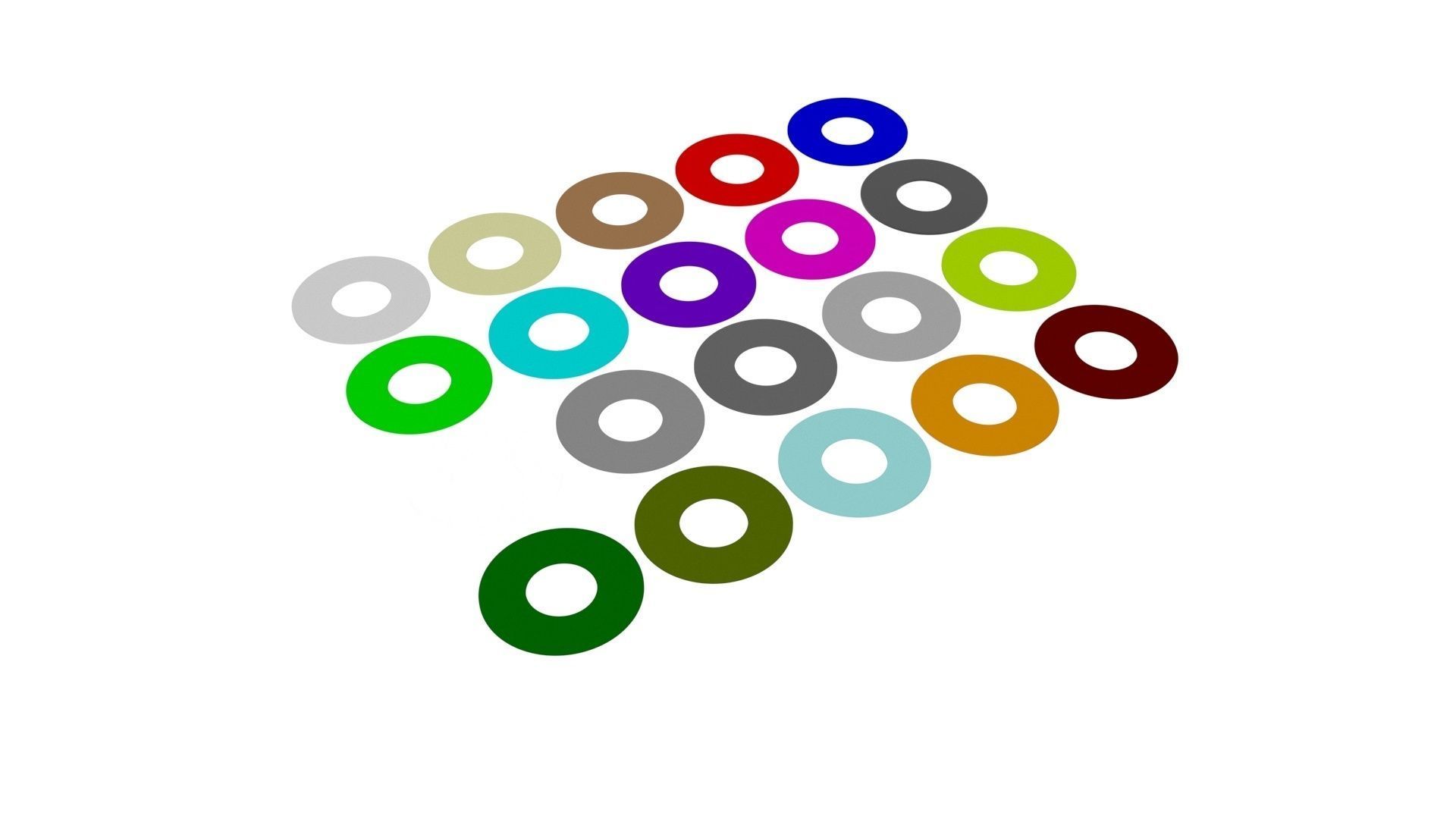 Metal Washer Bolts Set 3D model | CGTrader