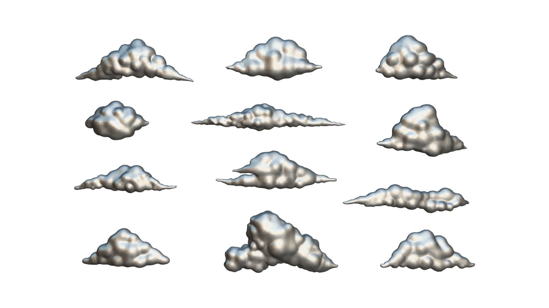 3D model Clouds Pack - 12 in 1 VR / AR / low-poly | CGTrader