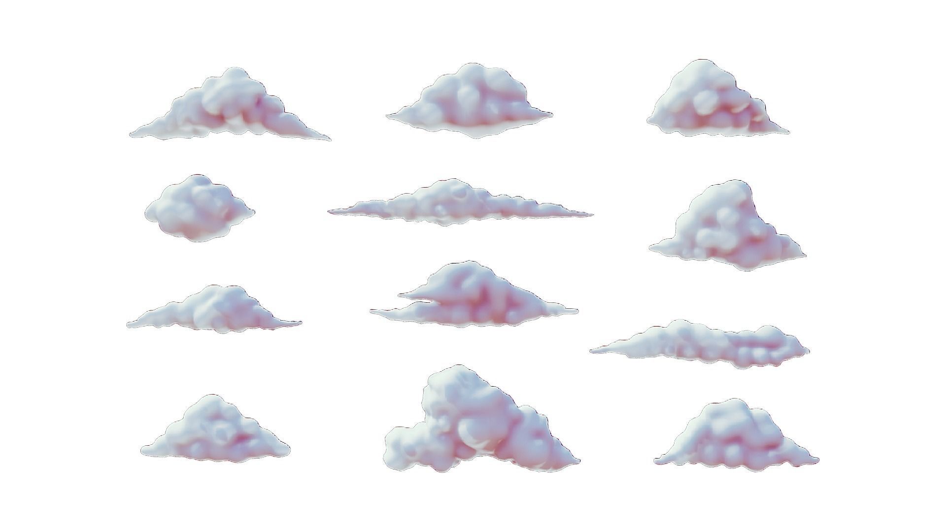 3D model Clouds Pack - 12 in 1 VR / AR / low-poly | CGTrader