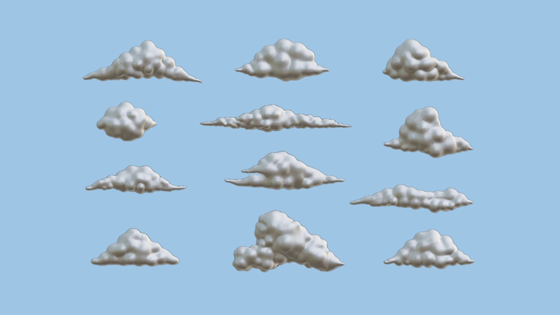 3D model Clouds Pack - 12 in 1 VR / AR / low-poly | CGTrader