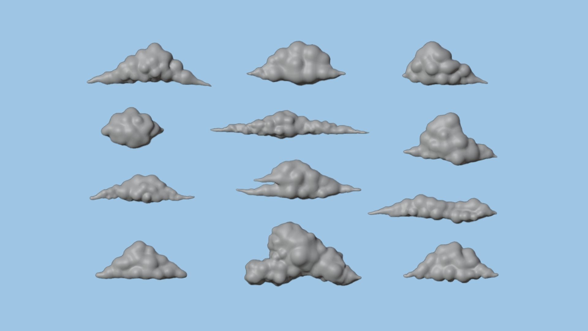 3D model Clouds Pack - 12 in 1 VR / AR / low-poly | CGTrader