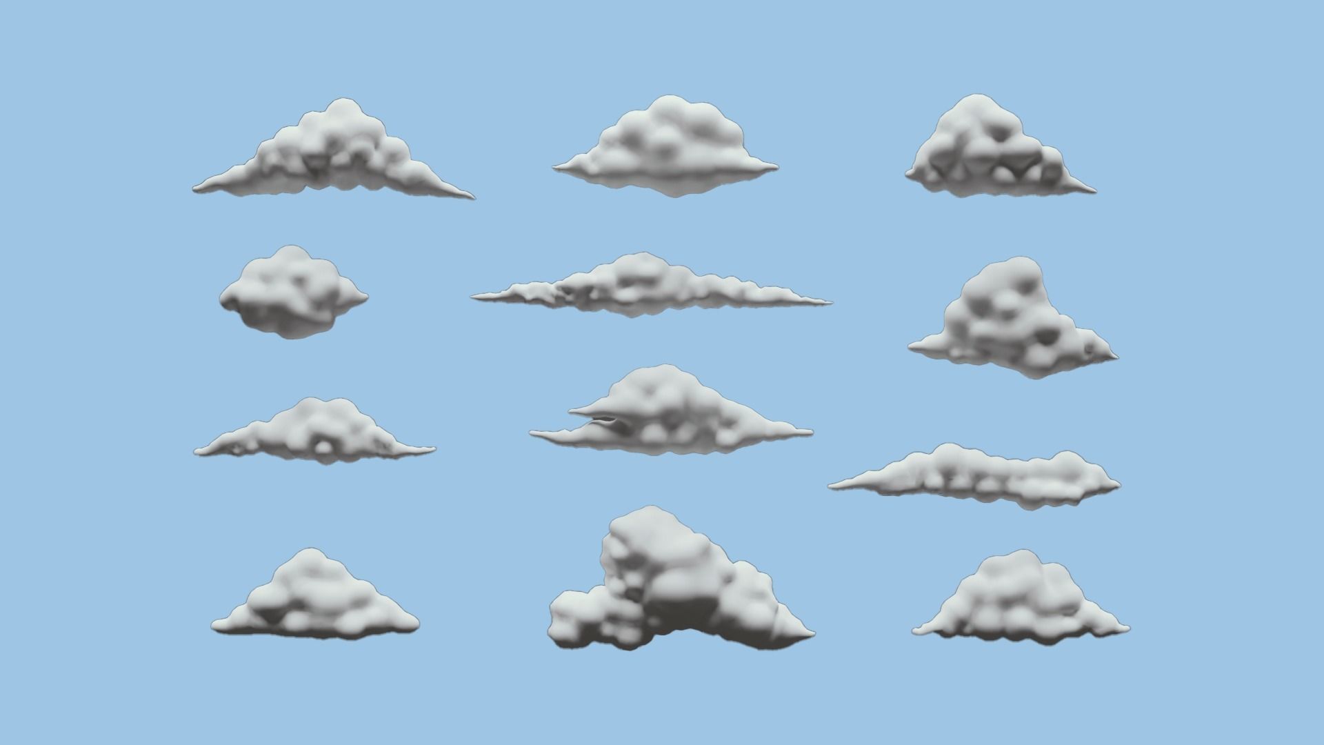 3D model Clouds Pack - 12 in 1 VR / AR / low-poly | CGTrader