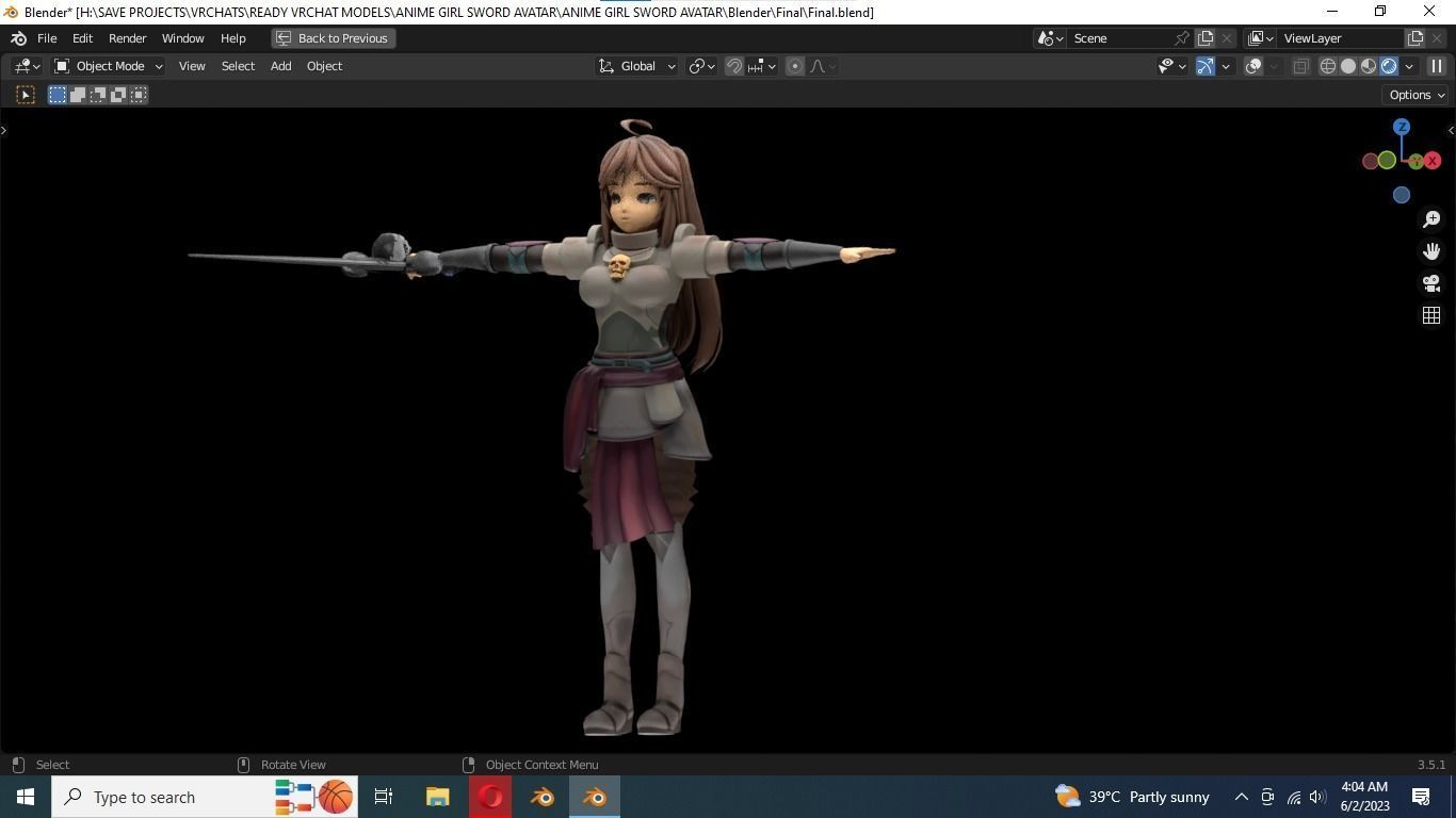 3D model 3D VRchat Warrior Girl Character VR / AR / low-poly | CGTrader