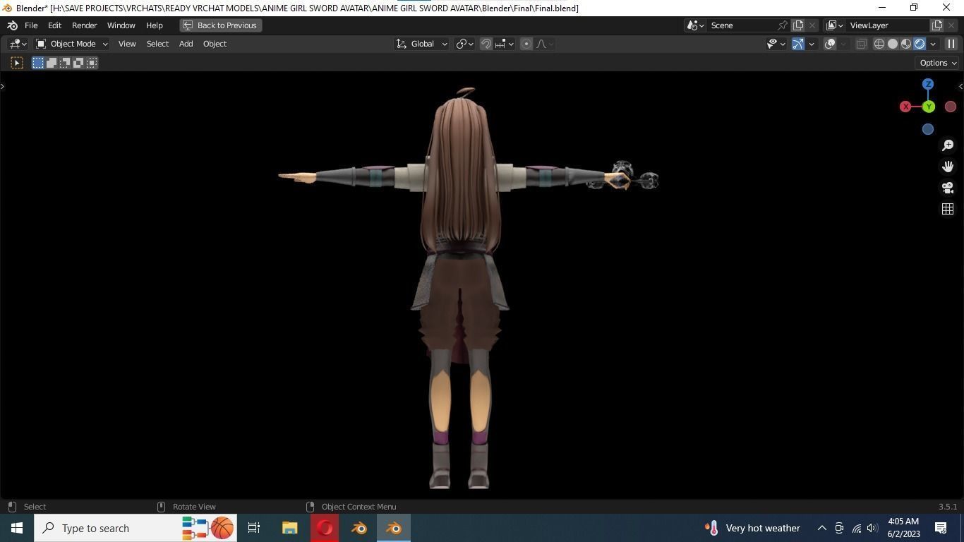 3D model 3D VRchat Warrior Girl Character VR / AR / low-poly | CGTrader