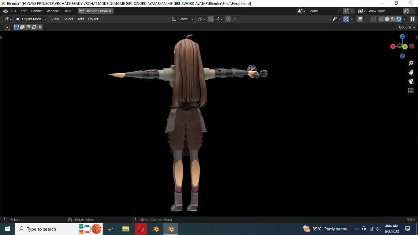 3D model 3D VRchat Warrior Girl Character VR / AR / low-poly | CGTrader