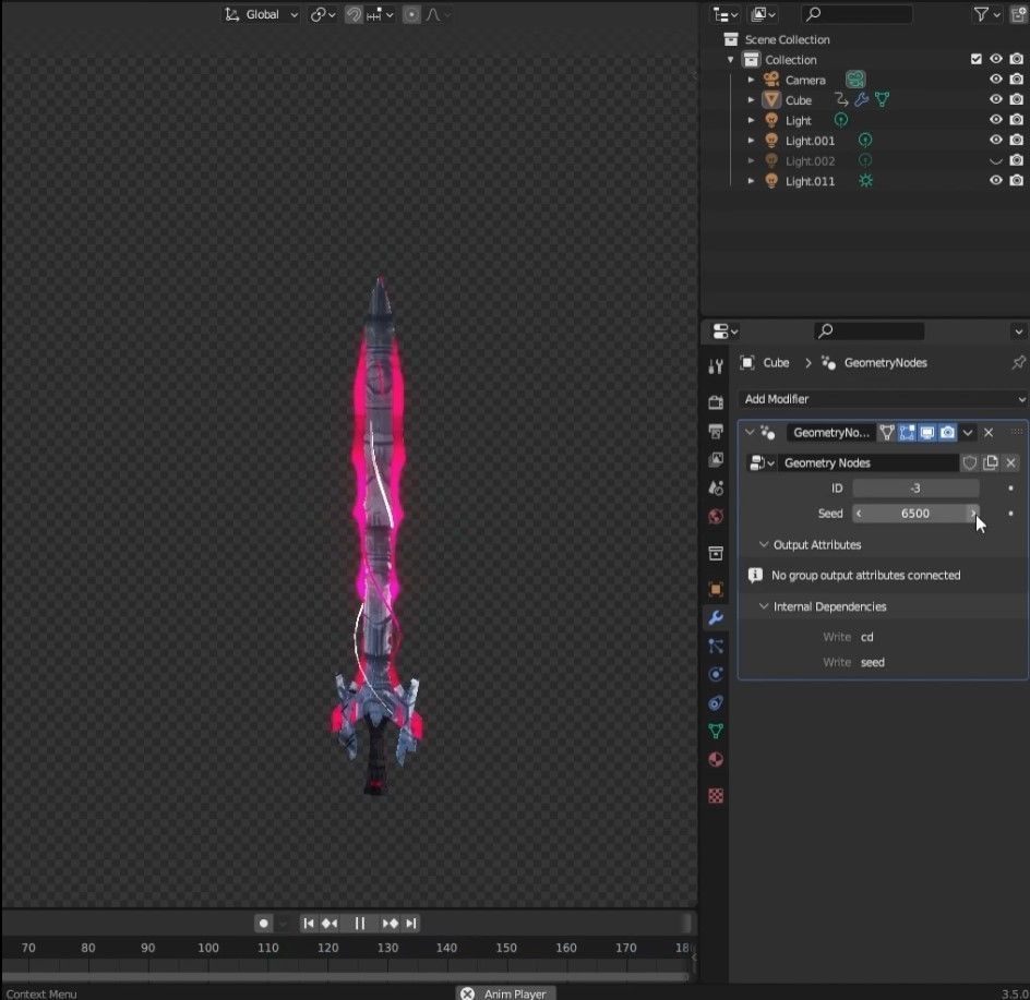 3D model 200 Unique Sword Blade Bundle Procedural Generator For Blender VR / AR / low-poly ...
