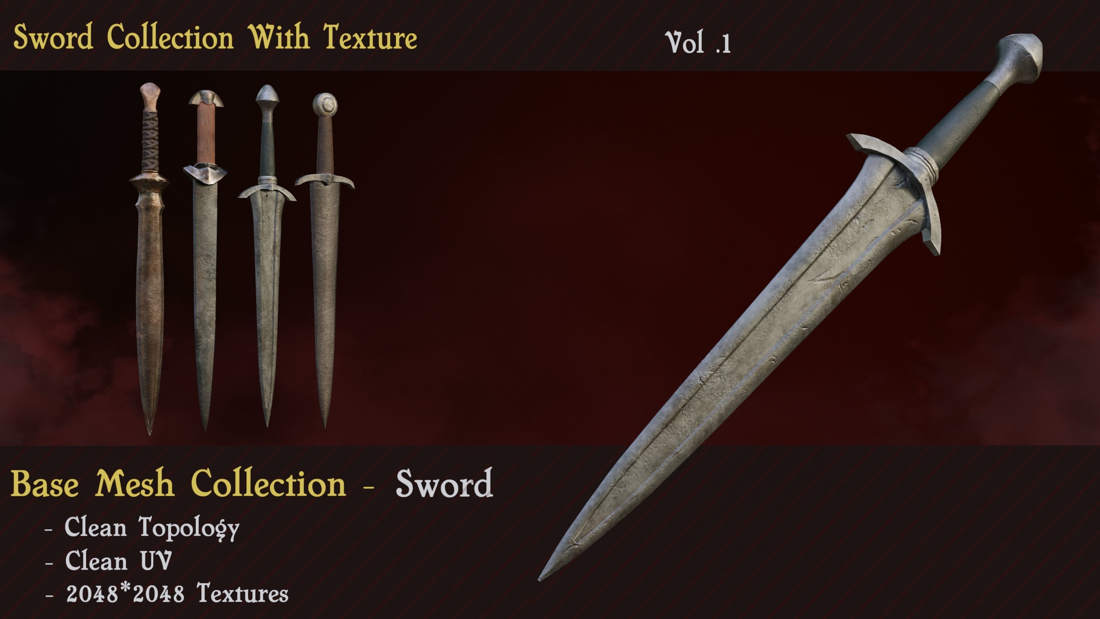 3D model Swords pack VR / AR / low-poly | CGTrader